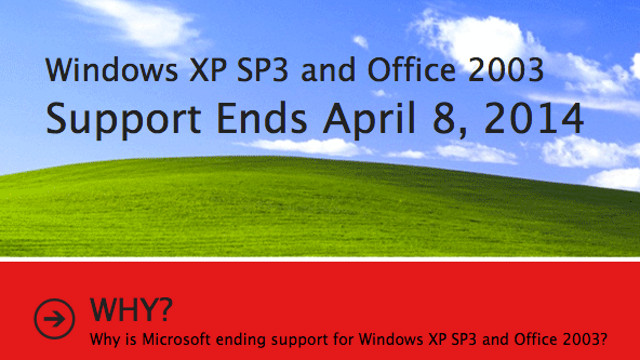Windows XP support to end in 2014