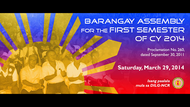 Citizens wanted: Attend your barangay assembly day